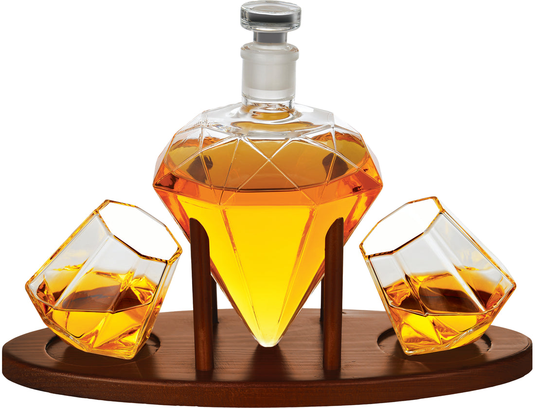 Deluxe Diamond Decanter Set - Whiskey decanter - Liquor Decanter Set ...